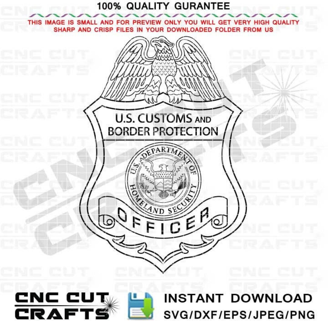 CBP Officer SVG Badge, Customs and Border Protection Officer, Homeland ...