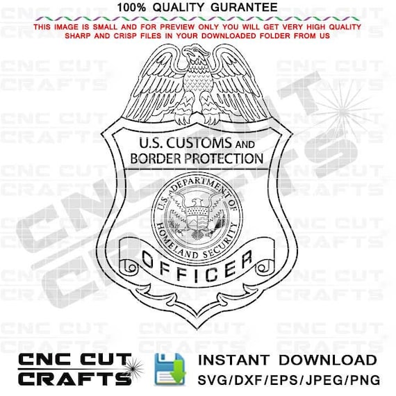CBP Officer SVG Badge Customs and Border Protection Officer - Etsy