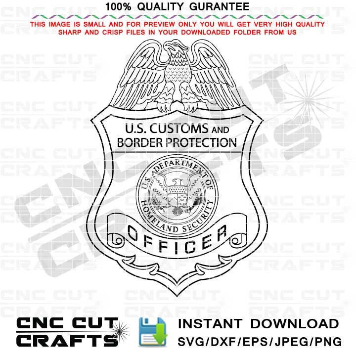 CBP Officer SVG Badge, Customs and Border Protection Officer, Homeland ...