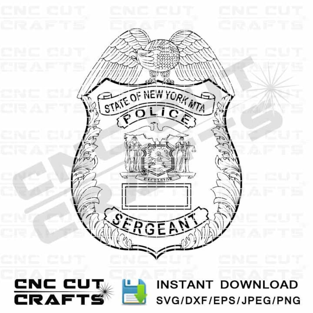 MTA Police Badge Svg Logo State of New York Black White Without Number ...
