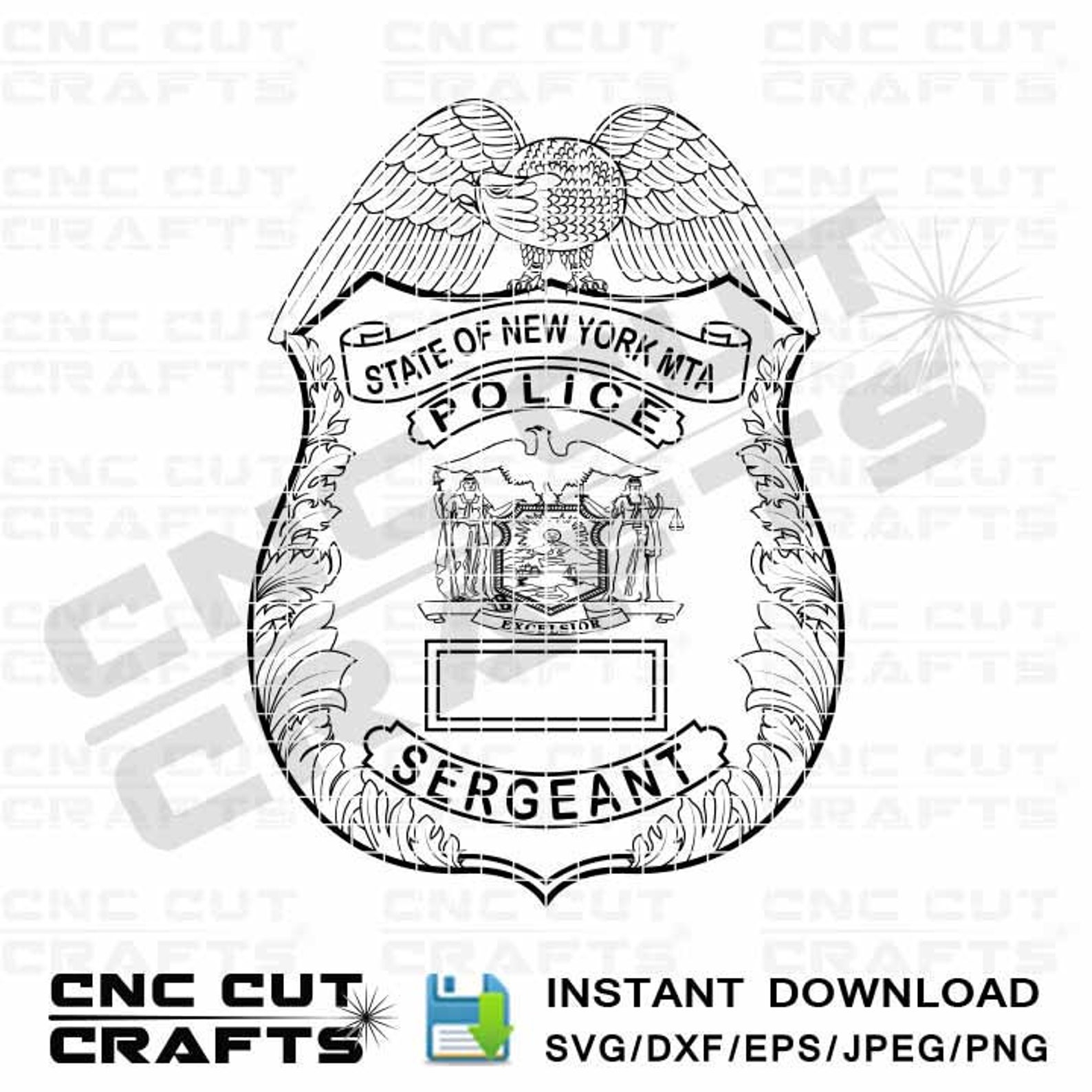 MTA Police Badge Svg Logo State of New York Black White Without Number ...