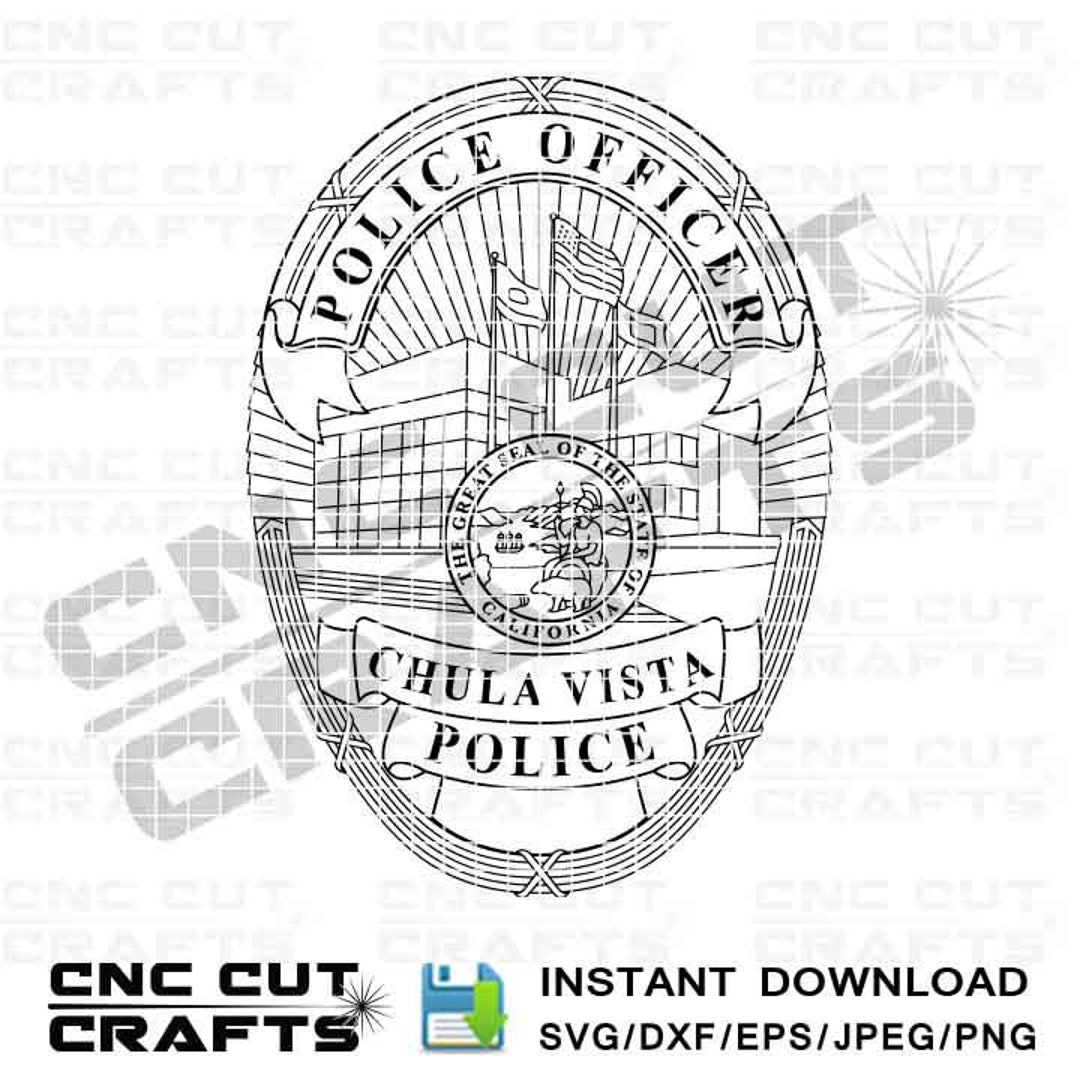 Chula Vista Police Officer Svg Badge Vector Blank Police Logo ...