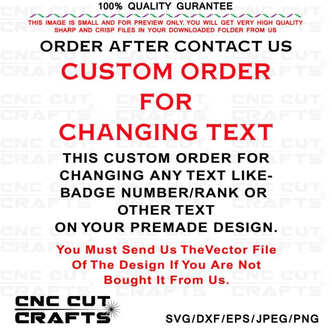 Custom Order for Edit Badge Number, Rank, or Edit Text on Badge as You ...