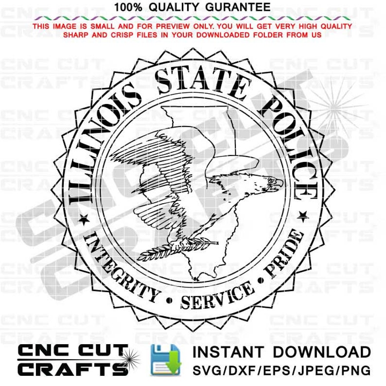Illinois State Police Logo Vector Svg Badge Cnc Router, Laser Cutting ...