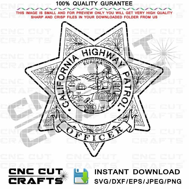California Highway Patrol Officer Badge SVG, CNC Laser Cut File - Etsy