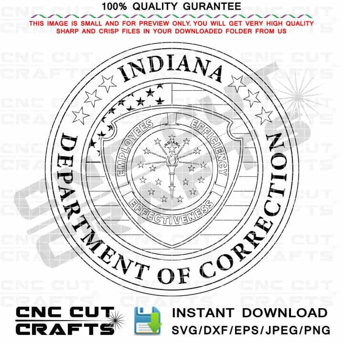 Indiana Department of Correction Logo, Black White, Badge Svg Dxf ...