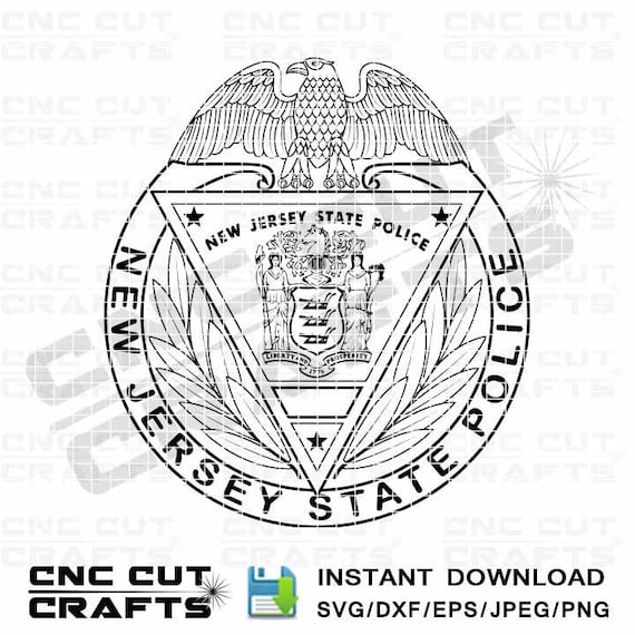 New Jersey State Police svg Badge patch logo monogram without | Etsy