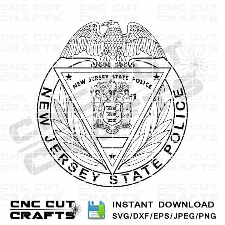 New Jersey State Police Svg Badge Patch Logo Monogram Without - Etsy ...