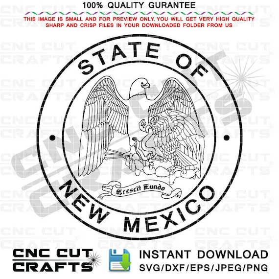New Mexico State Seal Svg Vector Logo Clean Line Art Cnc - Etsy Australia
