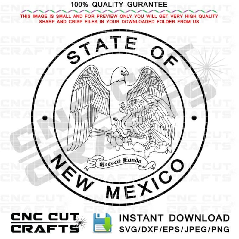 New Mexico State Seal Svg Vector Logo Clean Line Art Cnc - Etsy