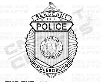 Milford Michigan Police Svg Badge Patch Vector Black Line Art File for Cnc Router, Cricut, Laser ...