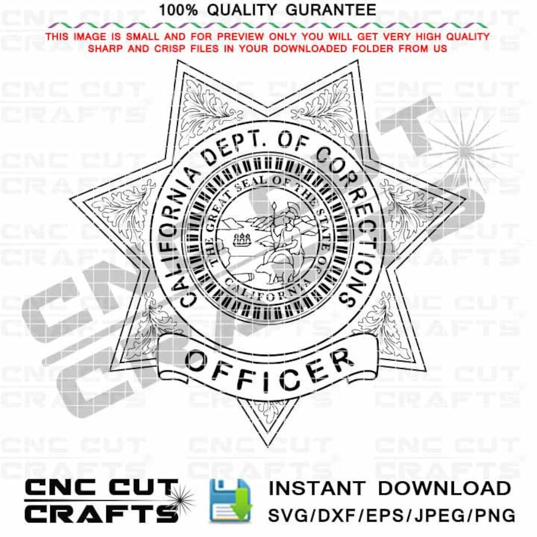 California Department of Corrections Officer Svg, CDC Badge Vector ...