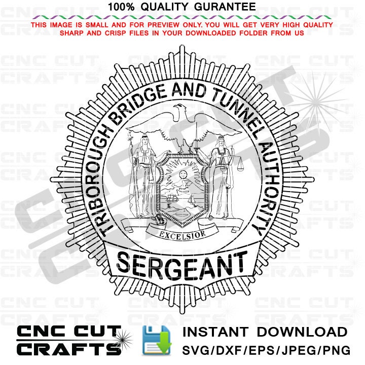 Sergeant Badge SVG Vector File of Triborough Bridge and Tunnel ...