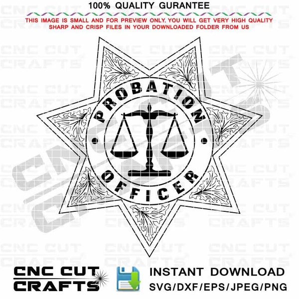Probation Officer Badge Svg - Etsy