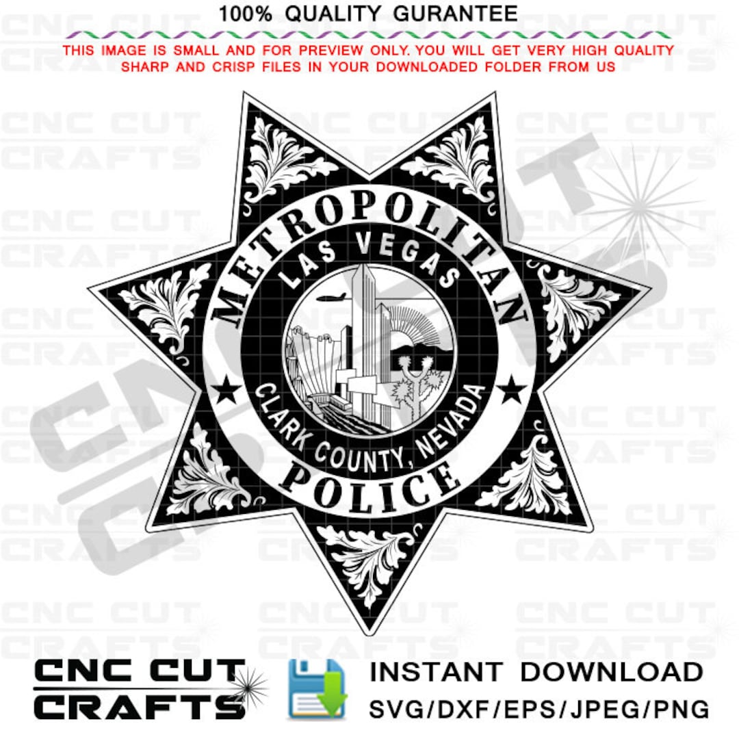 Las Vegas Metropolitan Police Badge SVG, Laser Cut File (digital ...