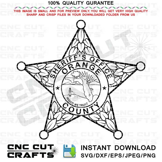 Orange County Sheriffs Office Badge Svg Vector Sheriff Star - Etsy