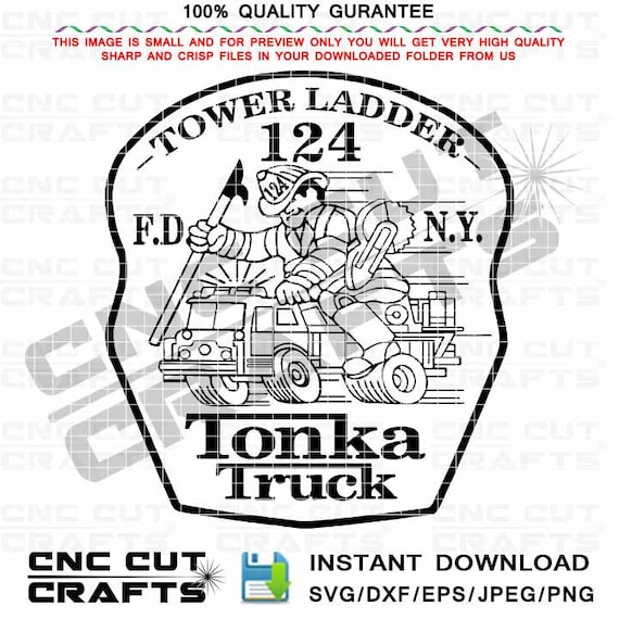 FDNY Tower Ladder 124 Svg Vector Patch Tonka Truck Logo NYFD - Etsy Israel