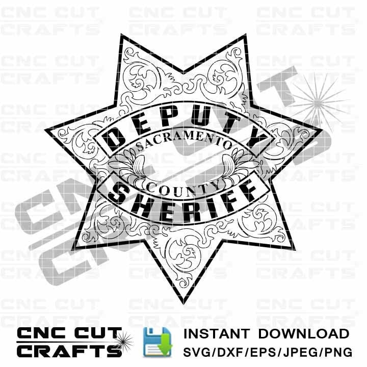 Sacramento County Deputy Sheriff Svg Logo Editable Blank Badge Without ...