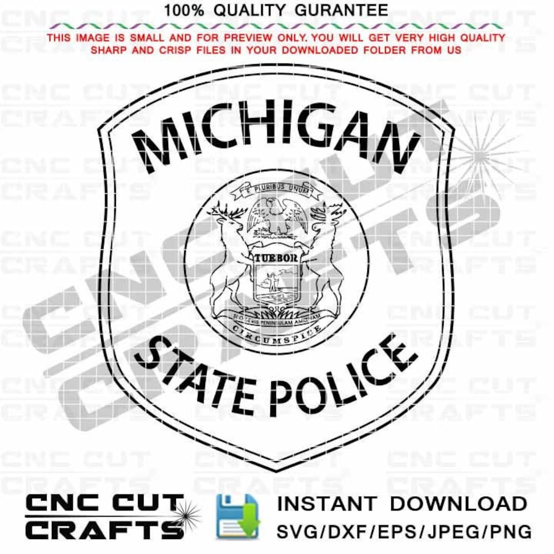 Michigan State Police Svg Vector Badge, Patch, Sleeve Insignia, Emblem ...