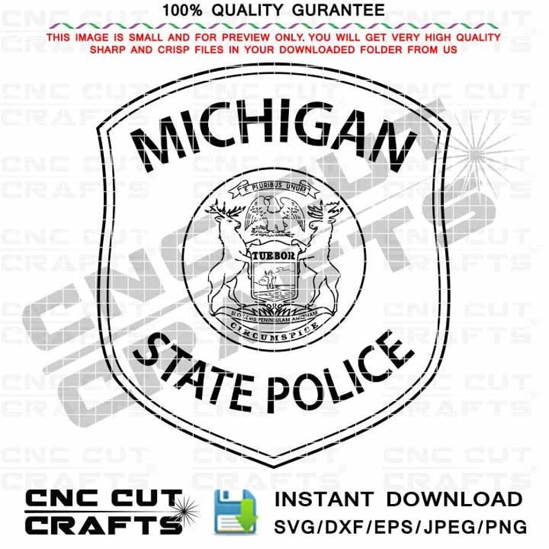 Michigan State Police Svg Vector Badge, Patch, Sleeve Insignia, Emblem ...