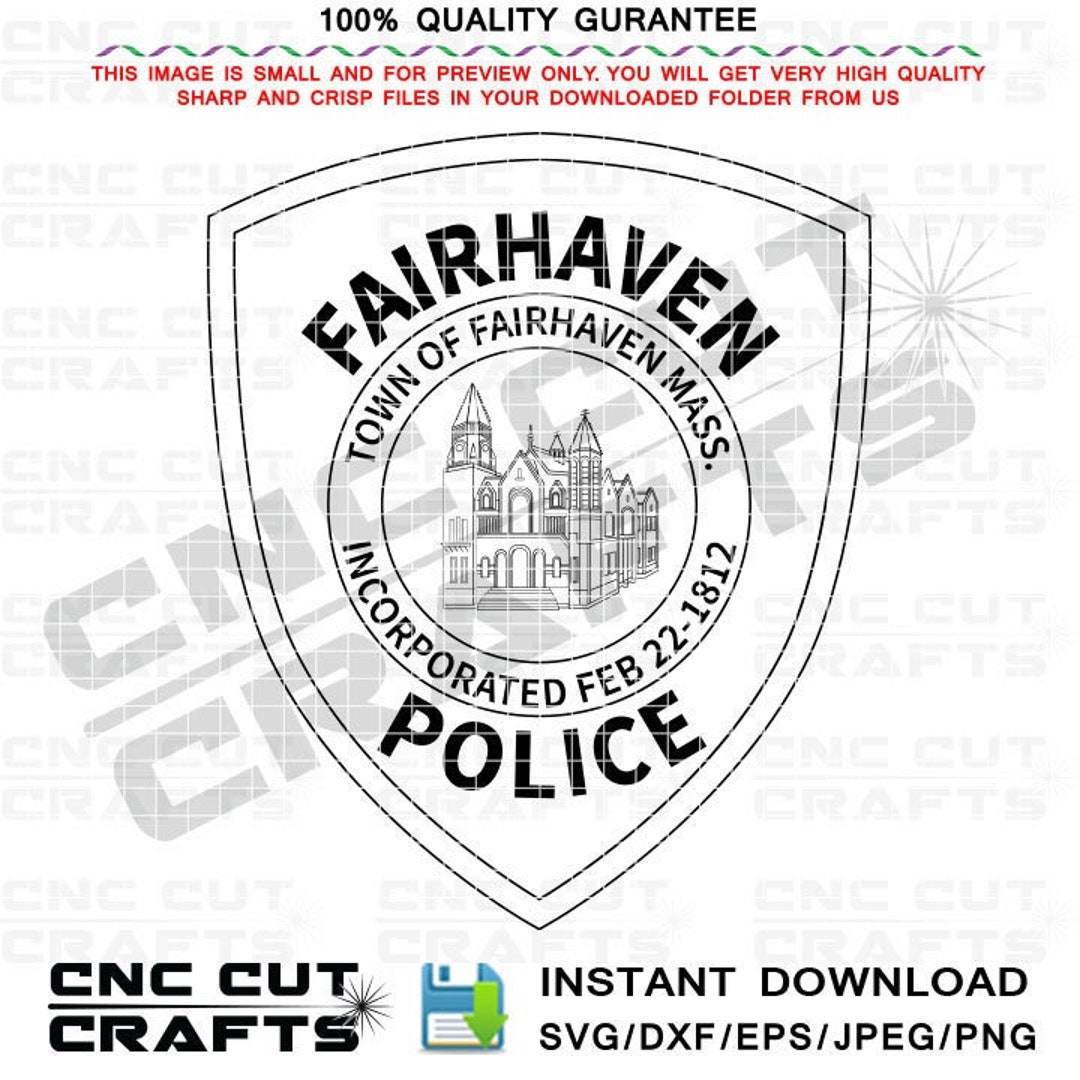 Fairhaven Police Badge SVG, Vector Logo, CNC Laser Cut File - Etsy