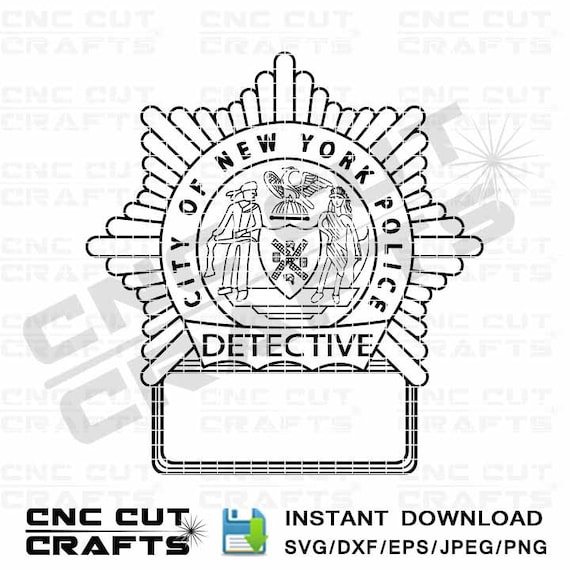 NYPD City of New York Police Detective Svg Badge Vector | Etsy