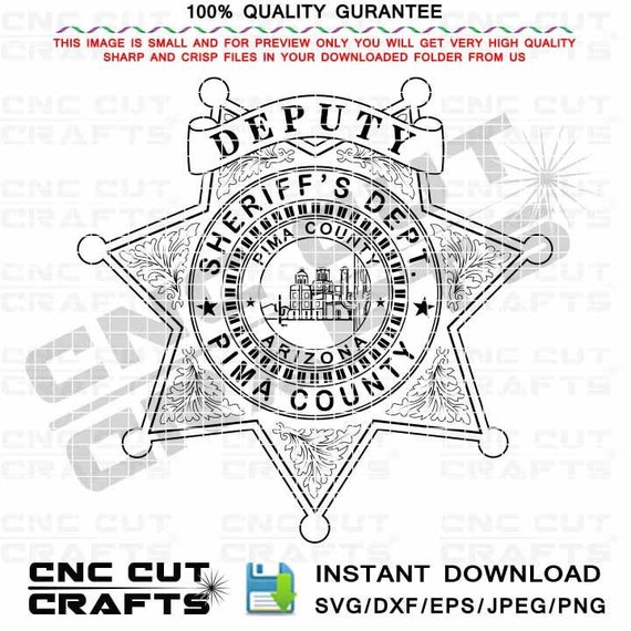 Pima County Deputy Sheriff Badge Vector Svg Sheriff Star - Etsy