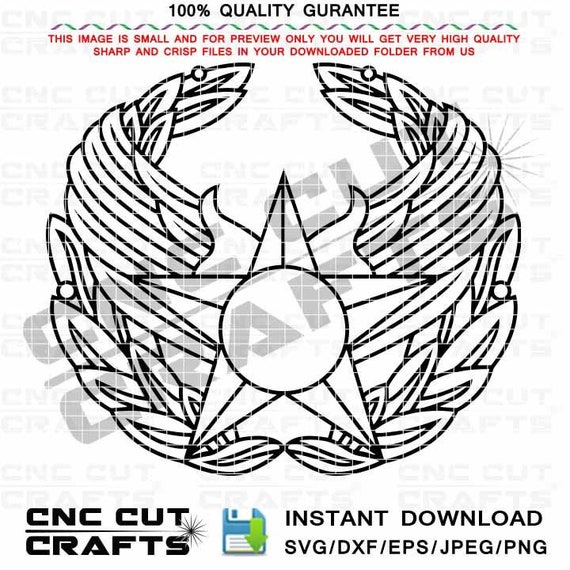 Air Force Commander svg Badge Vector logo black white outline | Etsy