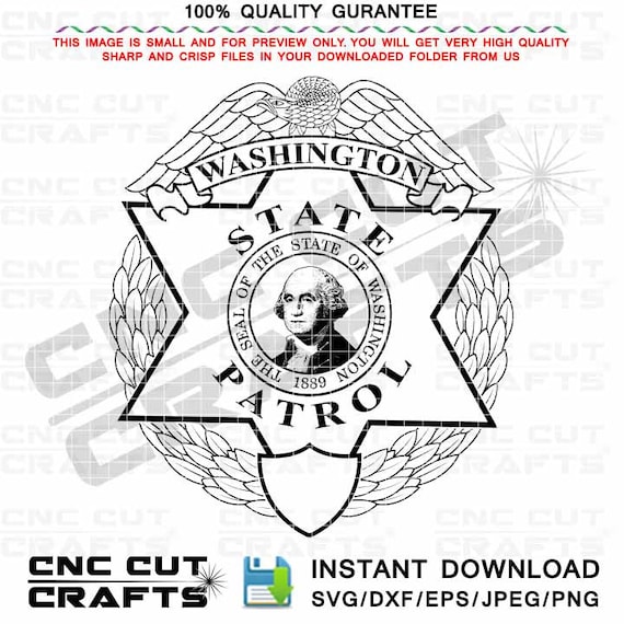 Washington State Patrol Vector Badge With Eagle Custom - Etsy