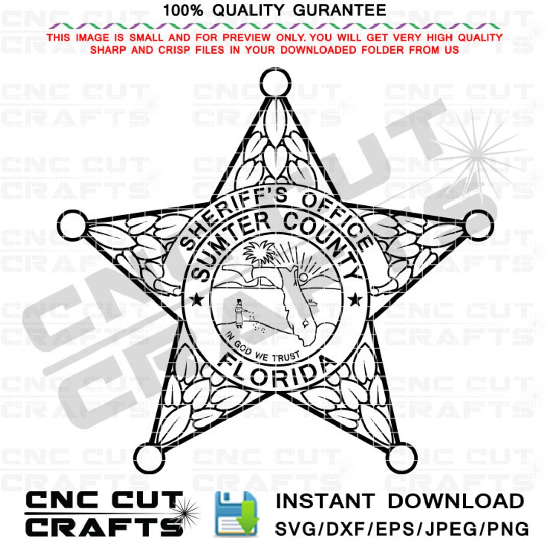 Sumter County, Florida, Sheriffs Office Svg Badge, Sheriff Star, Vector ...