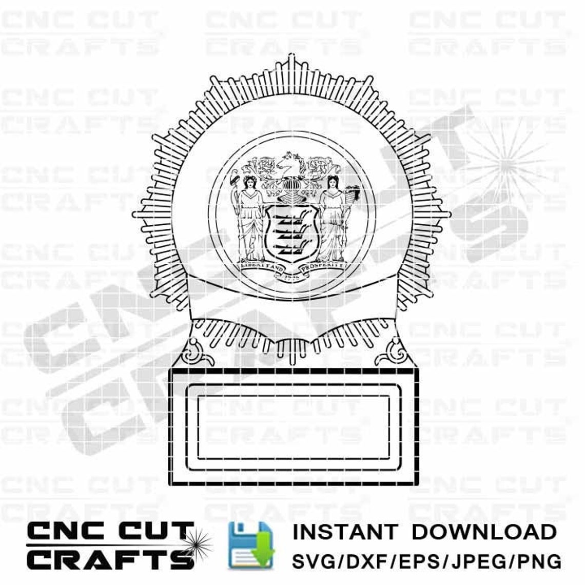 New Jersey Police Svg Logo Detective Patrol Man Badge Patch - Etsy