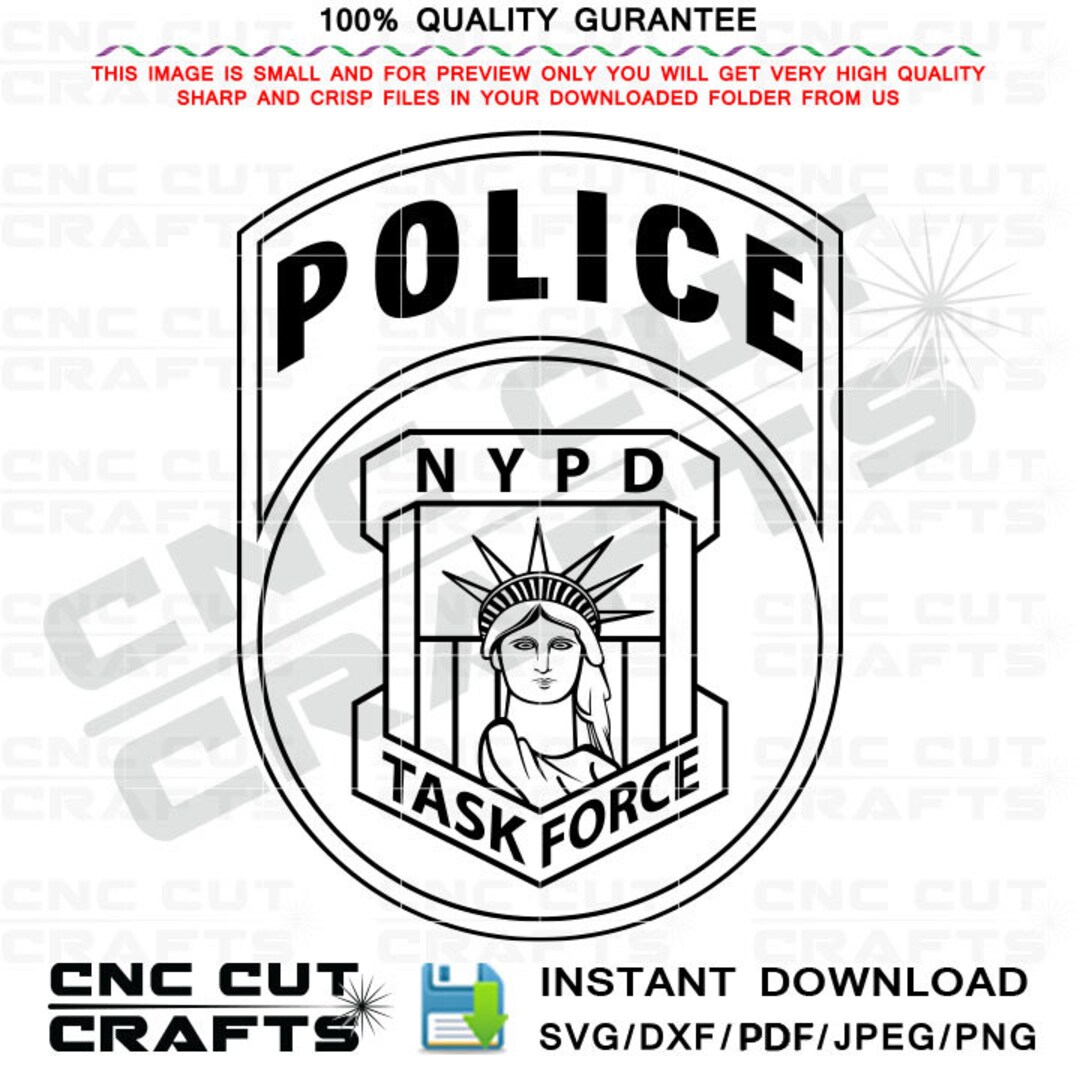 Nypd New York Police Task Force Vector Badge Patch Emblem Svg