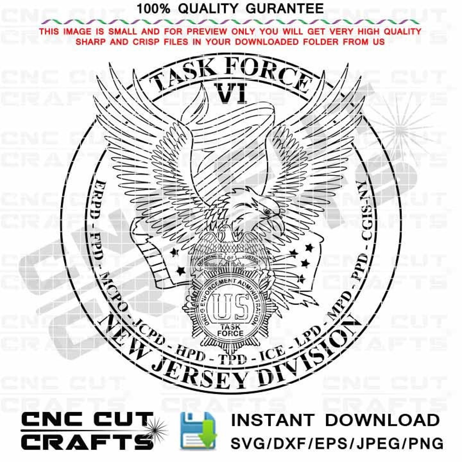 Task Force logo 6 vector svg NJ Division Erpd Fpd Mcpo | Etsy