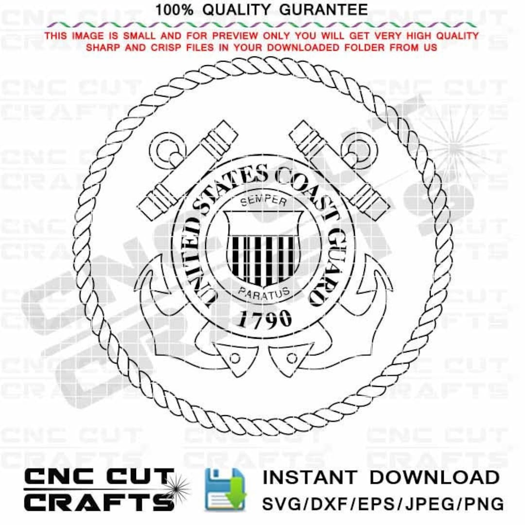 US COAST GUARD Svg Logo, Badge, Emblem, Patch, Monogram, Black White ...