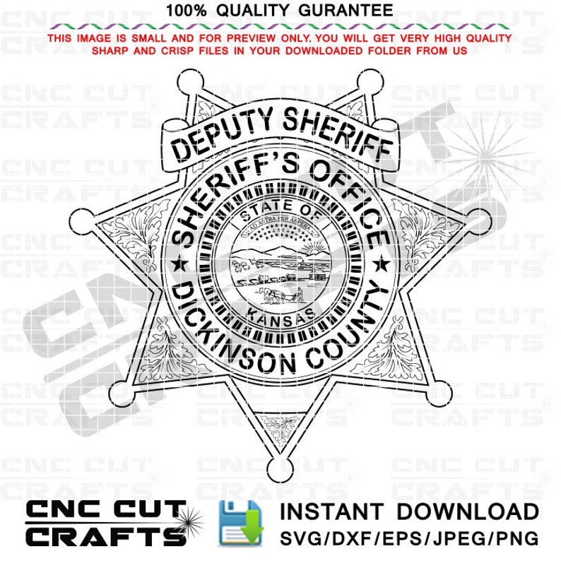 Deputy Sheriff Badge Vector Outline Svg Cnc Cut Cricut Laser - Etsy