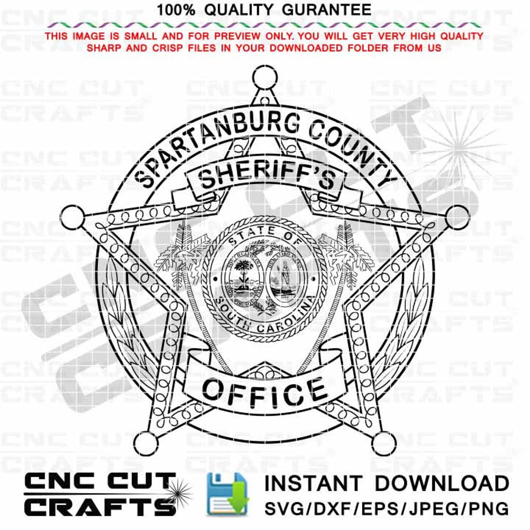 Spartanburg County Sheriff Office Vector Badge Svg Dxf Outline Cnc ...