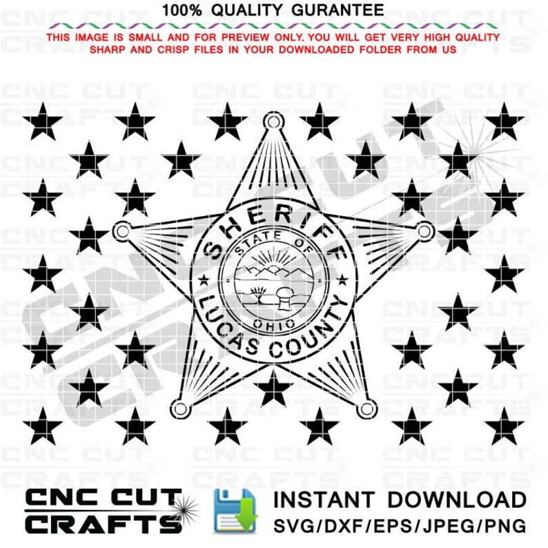 Lucas County Sheriff Svg Badge Vector Flag Union Dxf Vector - Etsy