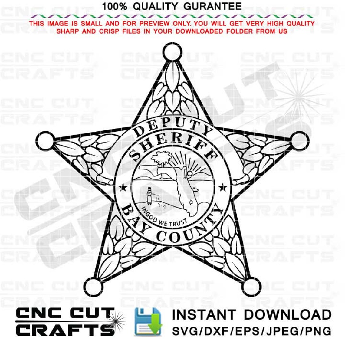 Bay County Deputy Sheriff Badge Svg Vector Sheriff Star Logo - Etsy