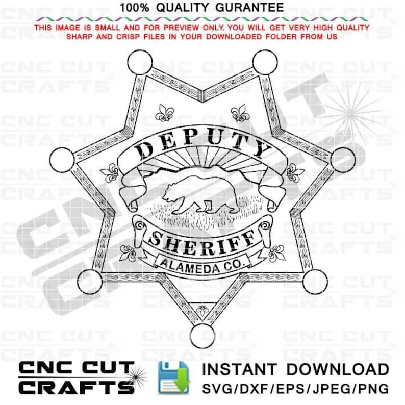 Deputy Sheriff Badge of Alameda County California Without Number ...