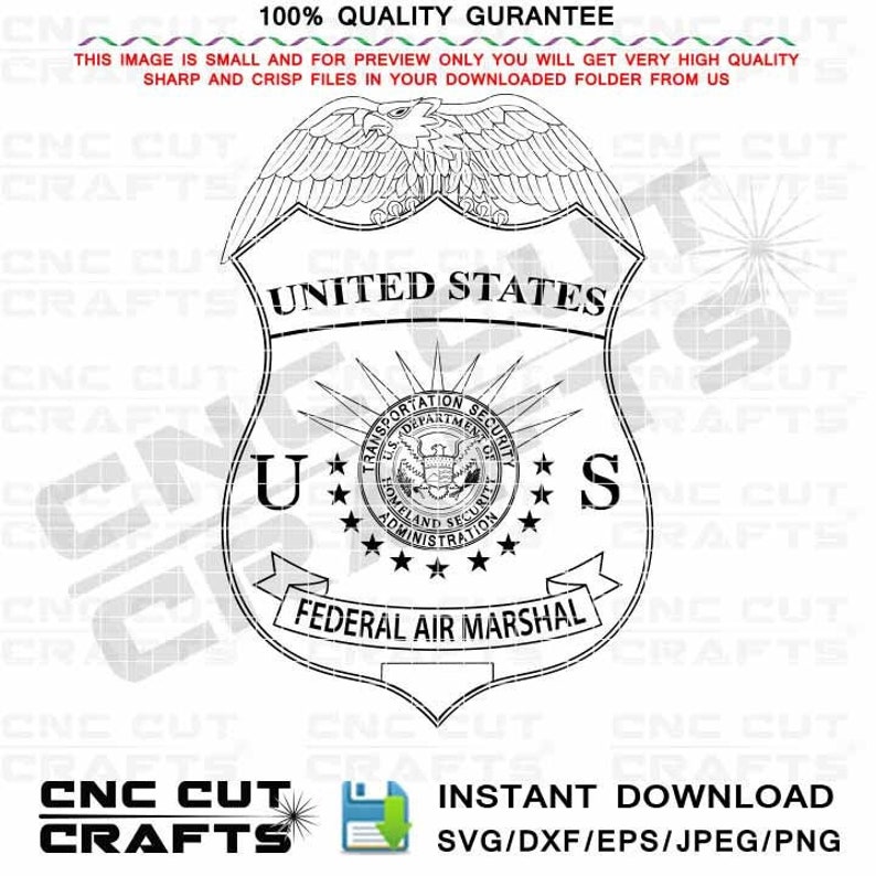 US Federal Air Marshal SVG, logo vectoriel (fichier CNC) - Etsy France