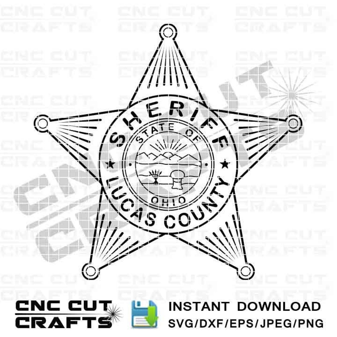 Lucas County Sheriff Svg Badge Vector Cnc Router Cricut Cut File - Etsy