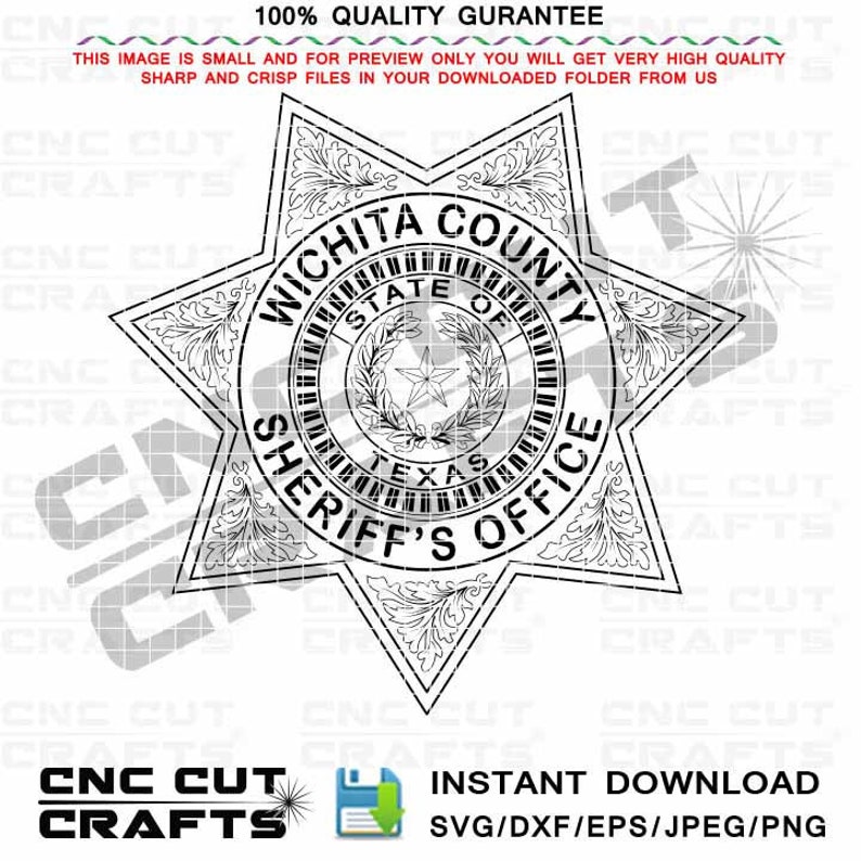 Wichita County Sheriffs Office Svg Dxf Vector Badge Texas - Etsy