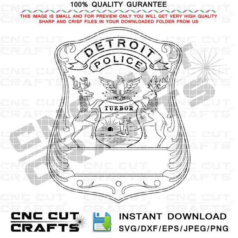 Detroit Police Svg Badge Vector File Blank Without Number Custom Badge ...