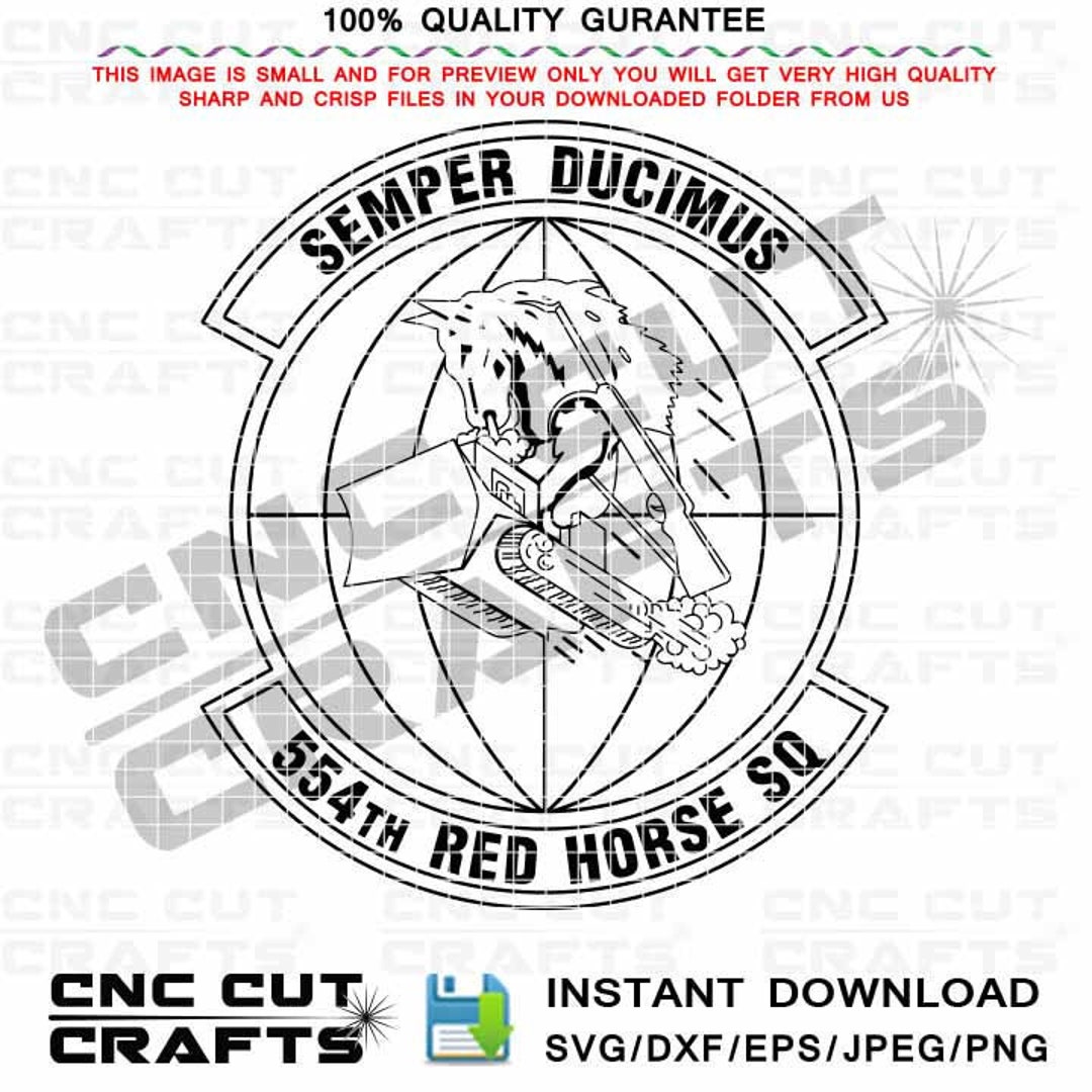 554th Red Horse Squadron Svg Vector Dxf Semper Duc Imus Emblem Insignia ...