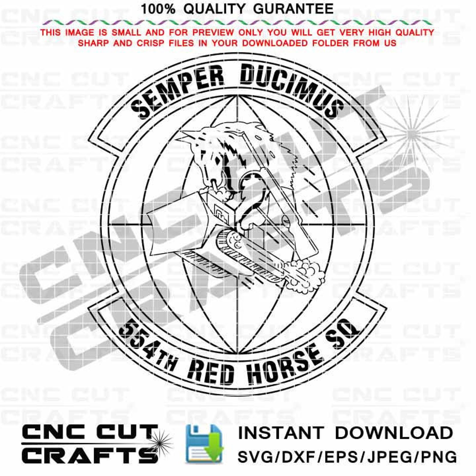 554th Red Horse Squadron Svg Vector Dxf Semper Duc Imus Emblem - Etsy
