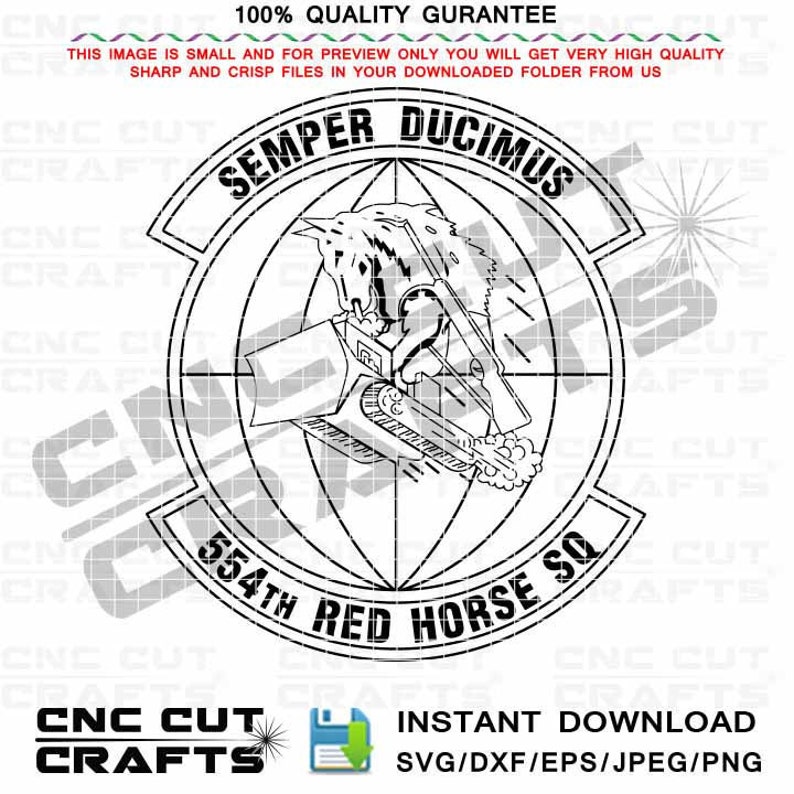 554th Red Horse Squadron Emblem, SVG DXF Vector Files - Etsy