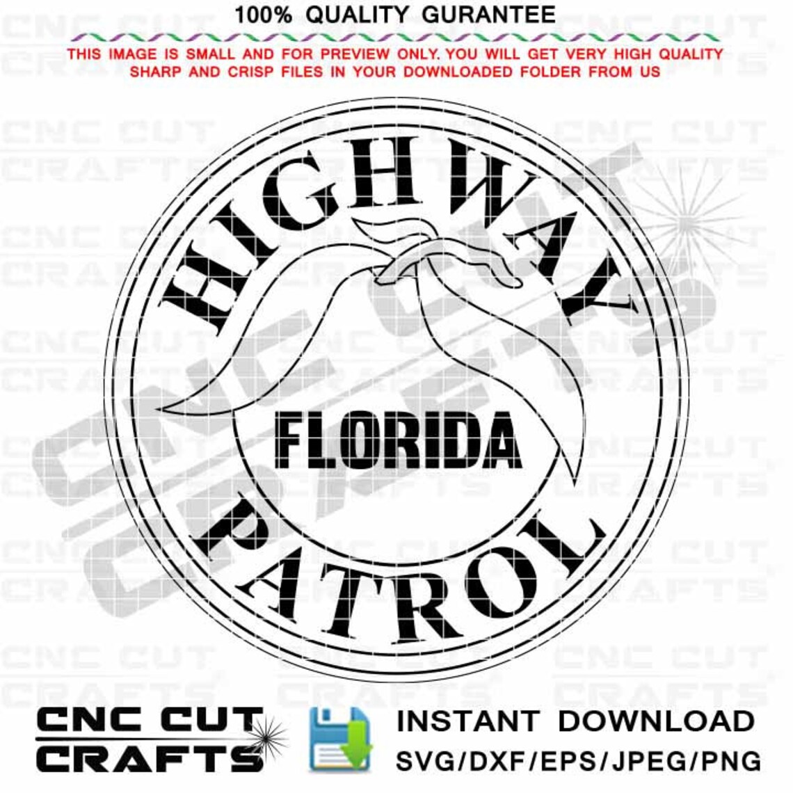 Florida Highway Patrol Svg Badge Vector Line Art FHP Black - Etsy