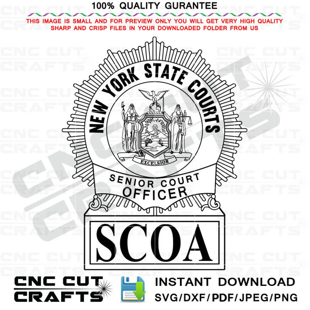 SCOA Patch Vector, New York State Courts, Senior Court Officer Emblem ...