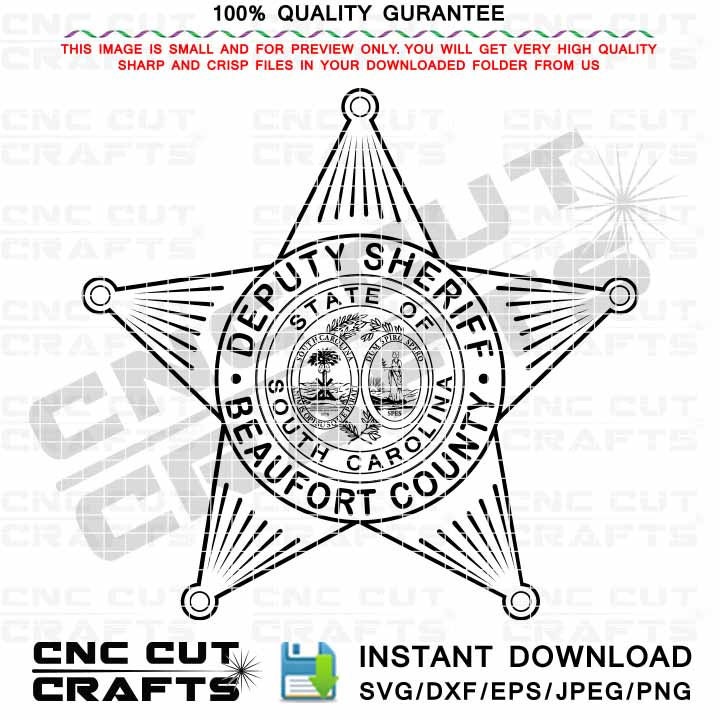 Deputy Sheriff Badge Svg Sheriff Star Logo Vector File for Cnc Laser ...
