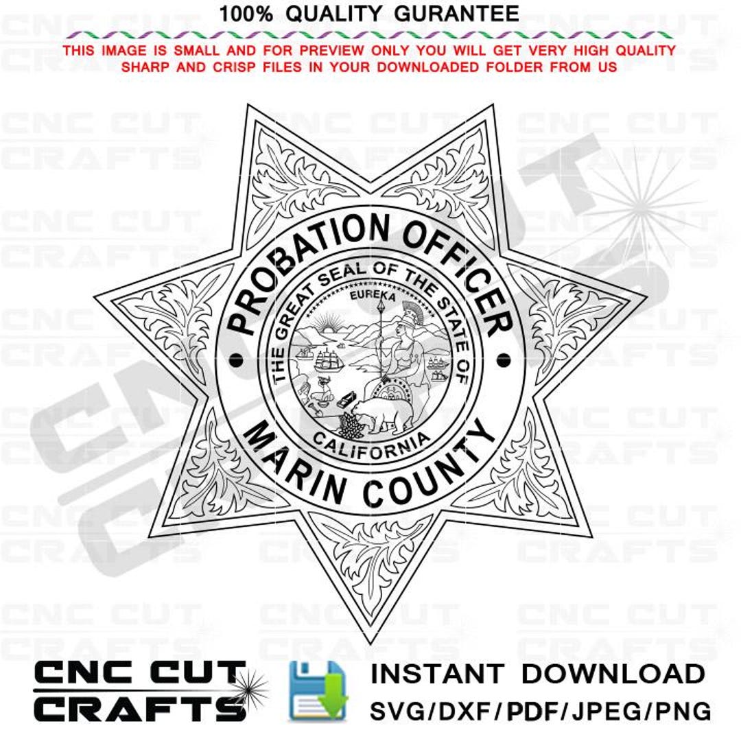 Marin County Probation Officer Badge, Laser Cut File (SVG DXF PDF) - Etsy